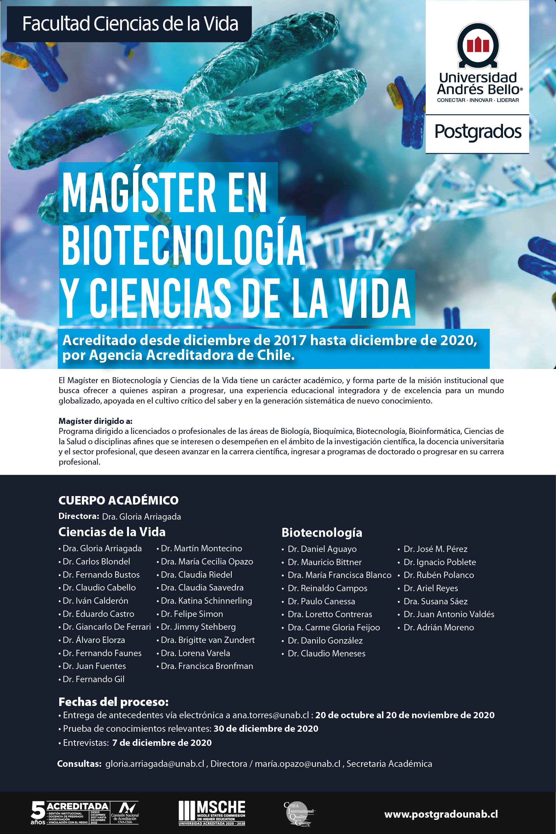 MAGÍSTER EN BIOTECNOLOGÍA Y CIENCIAS DE LA VIDA – iBio